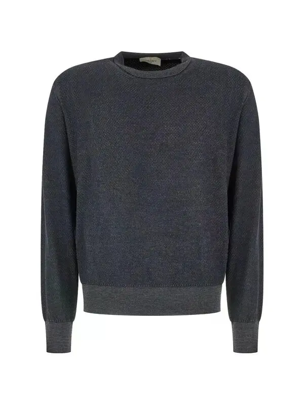 PIACENZA CASHMERE 1733 Fine-knit Ribbed-trim Sweater - Blue