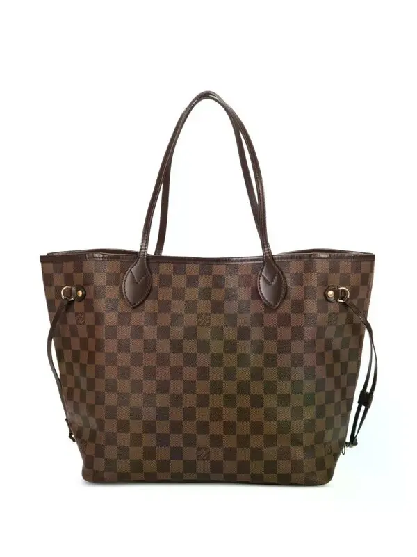 LOUIS VUITTON Neverfull Mm Damier Ebene Tote Bag - Brown