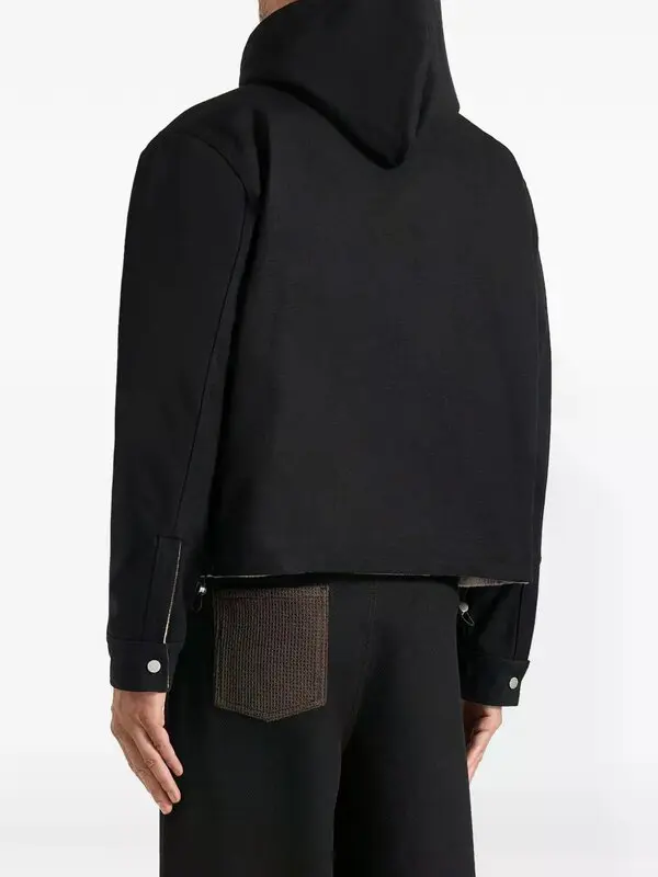 Manière De Voir Hamish Reversible Canvas & Brushed Check Wool-blend Jacket Brown