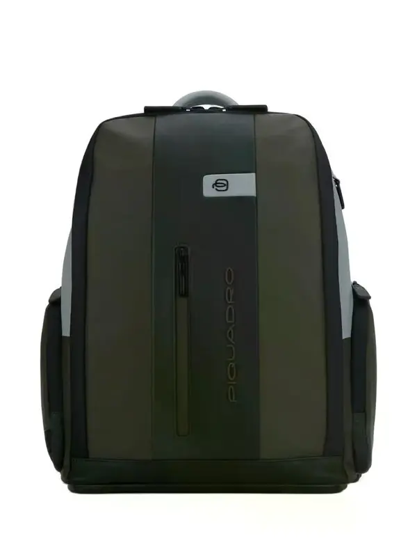 PIQUADRO Logo-print Leather Backpack - Green