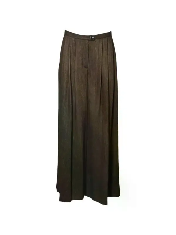 SOLOTRE Herringbone-pattern Pleated Palazzo Pants