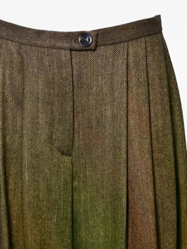 SOLOTRE Herringbone-pattern Pleated Palazzo Pants