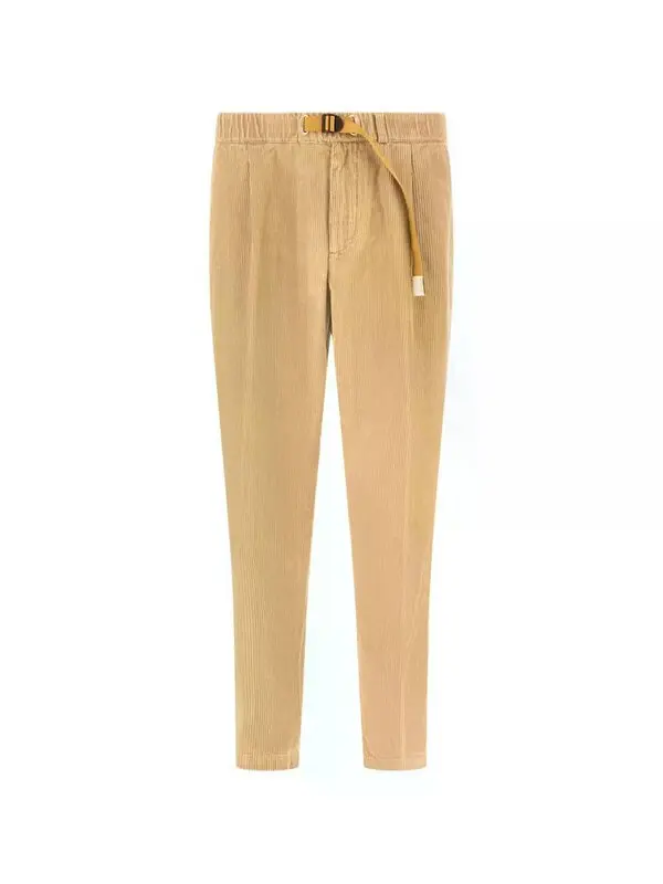 WHITE SAND Belted Corduroy Tapered Trousers