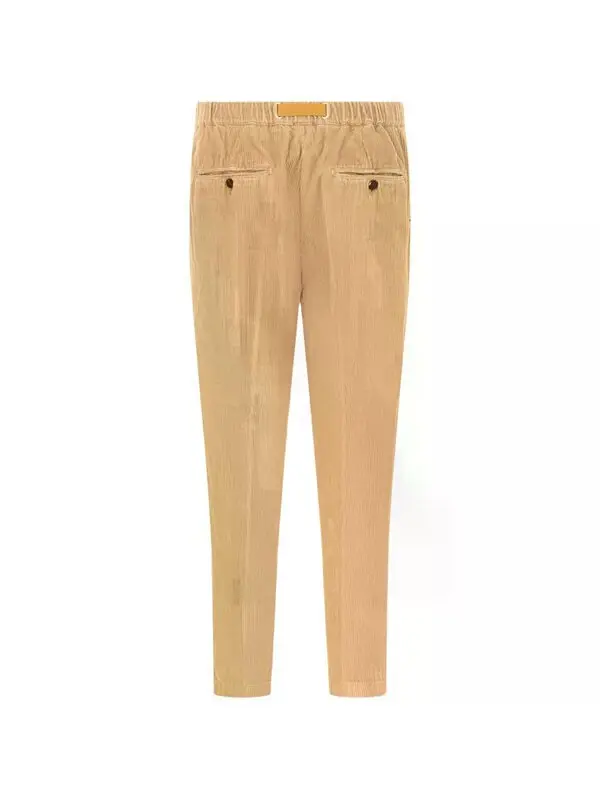 WHITE SAND Belted Corduroy Tapered Trousers