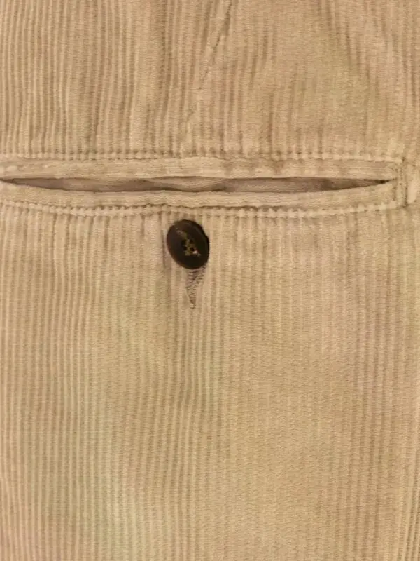 WHITE SAND Belted Corduroy Tapered Trousers