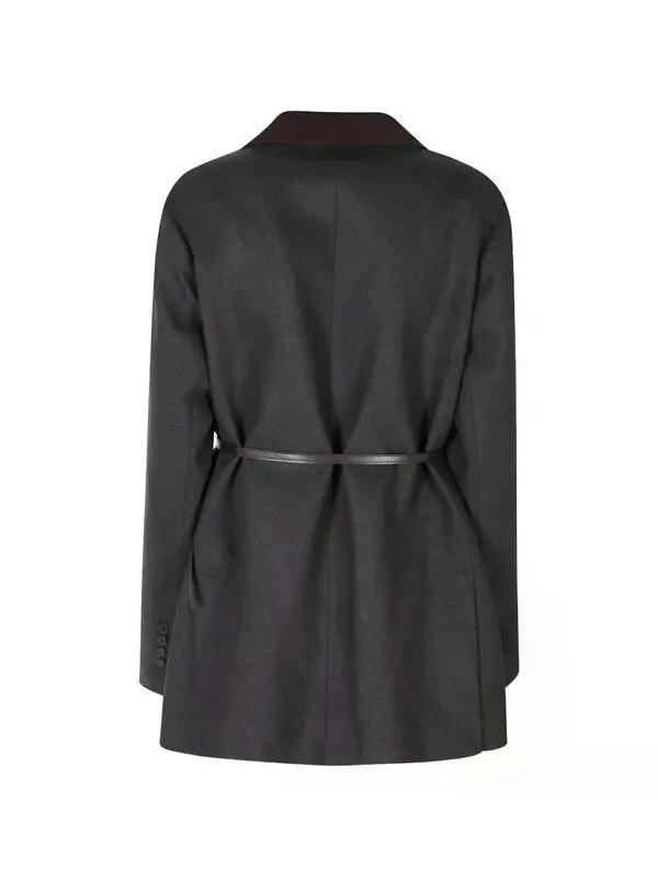 SEMICOUTURE Belted Contrast-collar Blazer