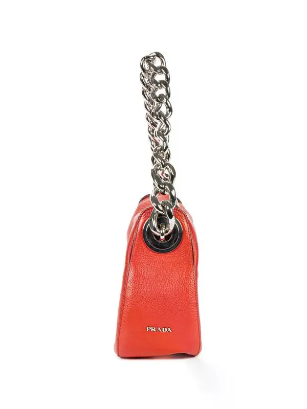 Prada Grommet Canapa Leather Shoulder Bag