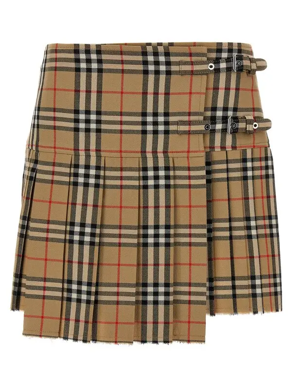 Burberry Kilt Skirt - Cream