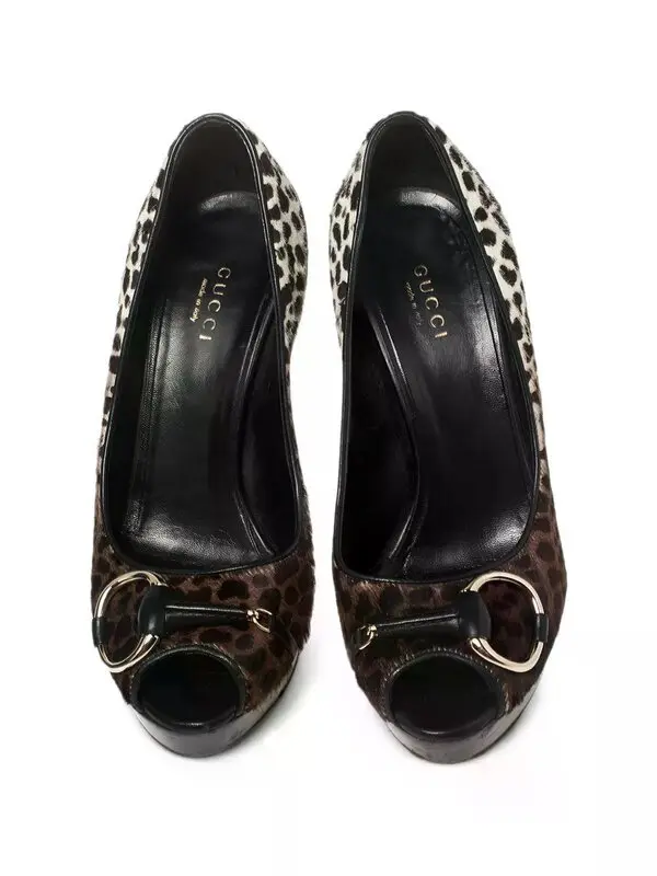 Gucci 2024 Leopard-print Pony Hair Pumps - Brown