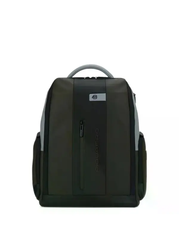 PIQUADRO Logo-print Leather Backpack - Green