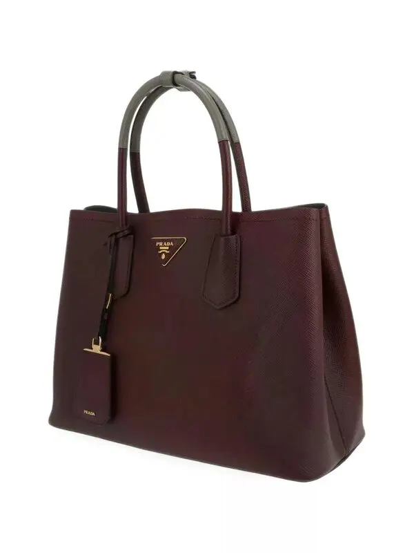 Prada 2020s Medium Double Saffiano Leather Tote Bag