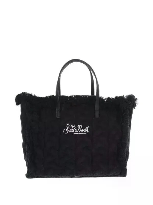 MC2 SAINT BARTH Colette Logo-embroidered Velvet Tote Bag