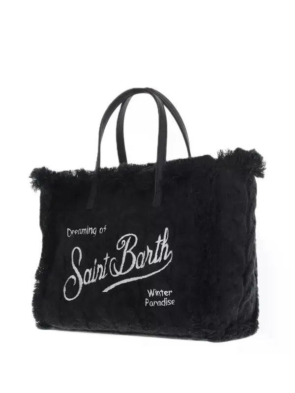 MC2 SAINT BARTH Colette Logo-embroidered Velvet Tote Bag