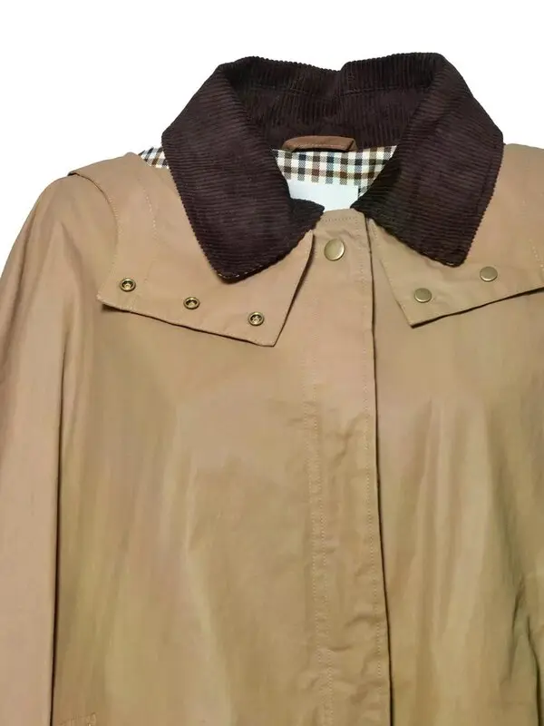 SOLOTRE Corduroy-collar Hooded Cape