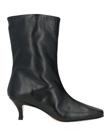 FABRIZIO CHINI Ankle Boots Burgundy Size Leather - Black