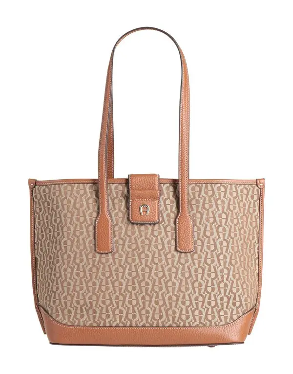 AIGNER Shoulder Bag Sand Recycled Polyester, Leather
