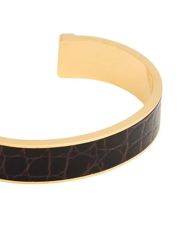 Dsquared2 Bracelet Brick Brass, Calfskin - Brown