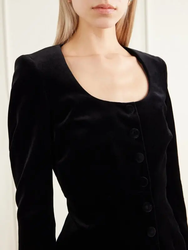 LIBEROWE Amber Darted Cotton-velvet Blouse