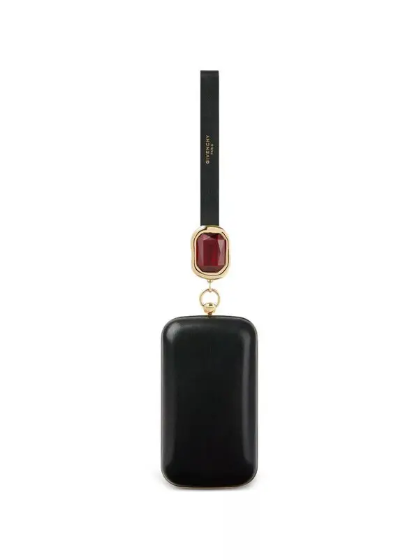 Givenchy Evening Clutch In Nappa Leather With Crystal Jewel