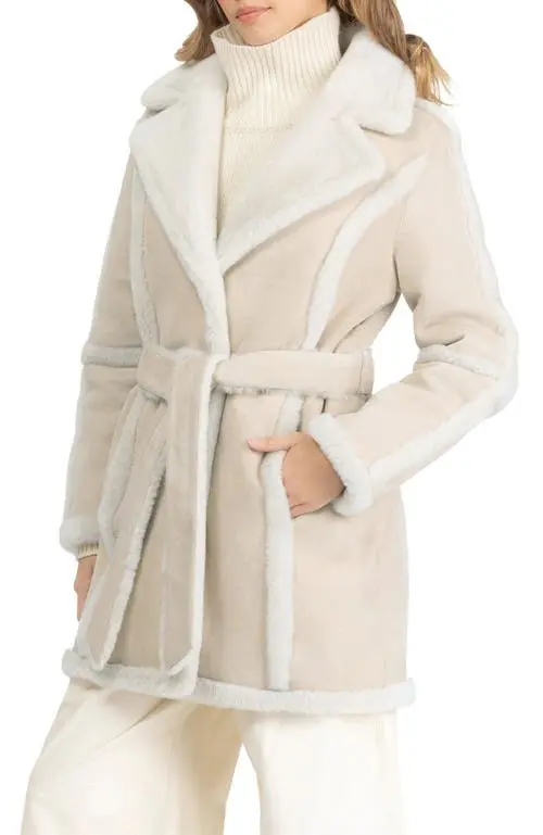 Gorski Genuine Shearling Stroller With Spill Seam - Cream