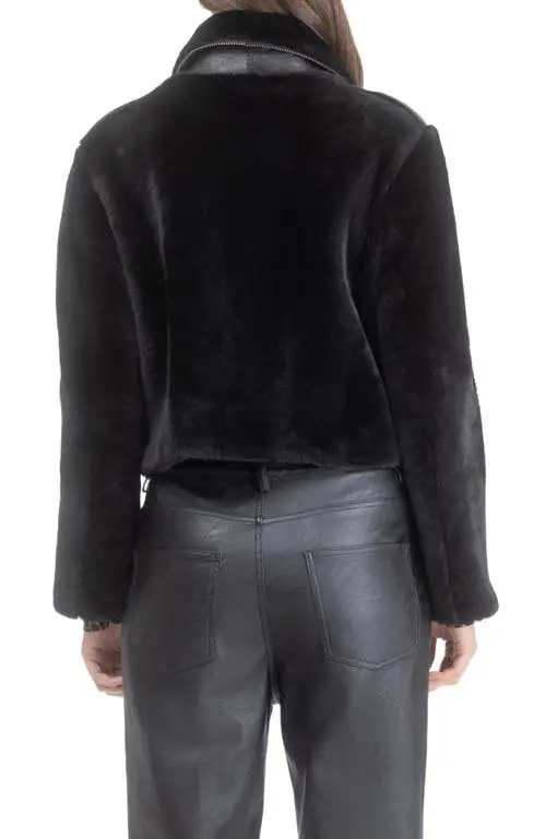 Gorski Genuine Shearling And Leather Moto Jacket