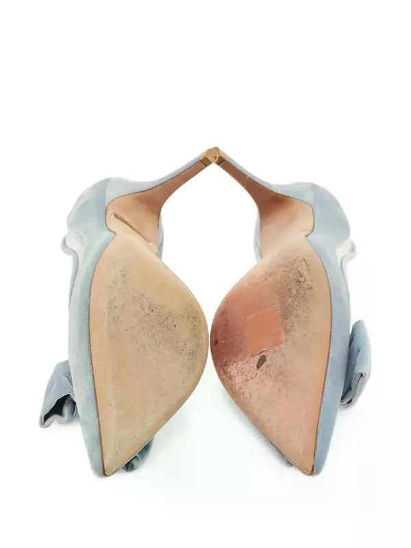 Valentino Garavani Dolly-bow Pointed-toe Pumps - Blue