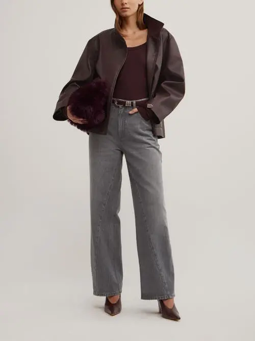 Witchery Scoop Neck Long Sleeve Top - Wine