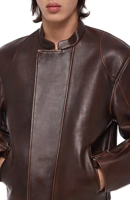 Helmut Lang Glossy Leather Moto Jacket
