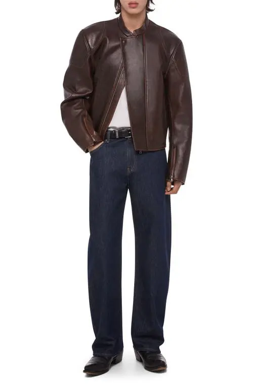 Helmut Lang Glossy Leather Moto Jacket