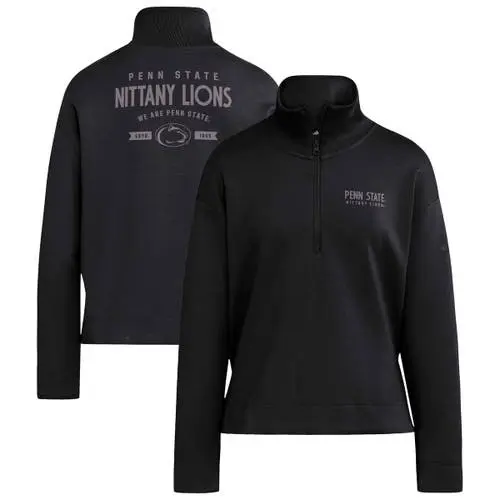 Adidas Penn State Nittany Lions Soft Lux Quarter-zip Top - Black