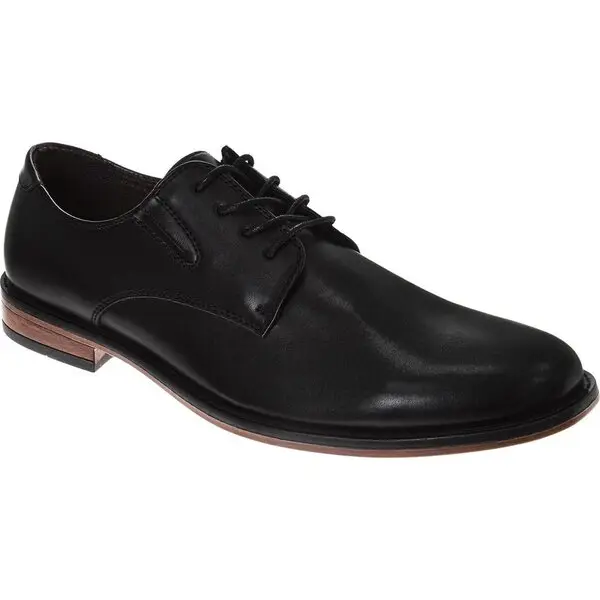 Perry Ellis Dress Lace-up Oxford Shoe With Heel Detailclassic Formal Comfort Shoe - Black