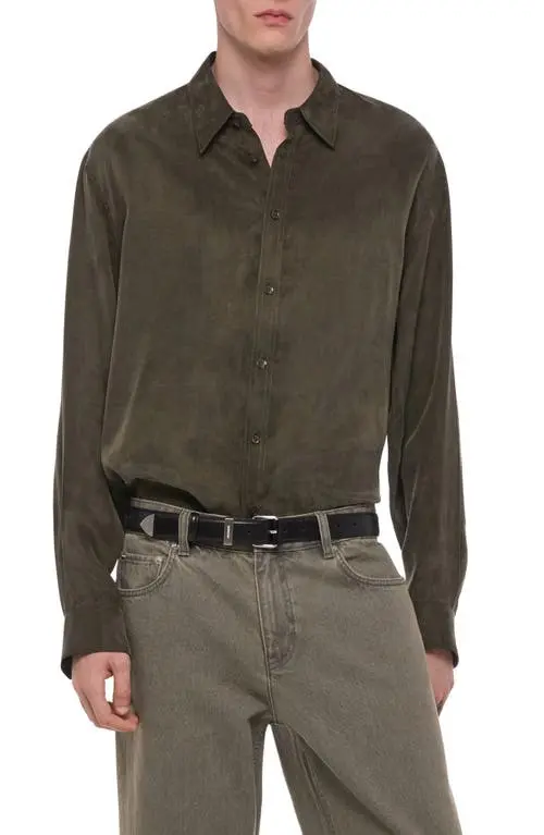 Helmut Lang Fluid Relaxed Shirt - Dark Moss