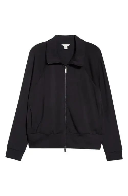 Caslon Scuba Sweatshirt Jacket - Black