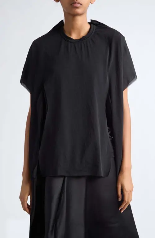Comme Des Garçons Pleated Tricot T-shirt - Black