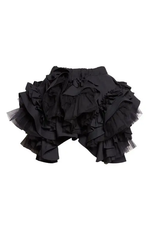Noir Kei Ninomiya Ruffled Wool & Tulle Miniskirt
