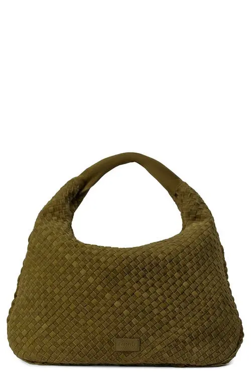 Écotorie San Angelo Woven Suede Hobo Bag - Olive