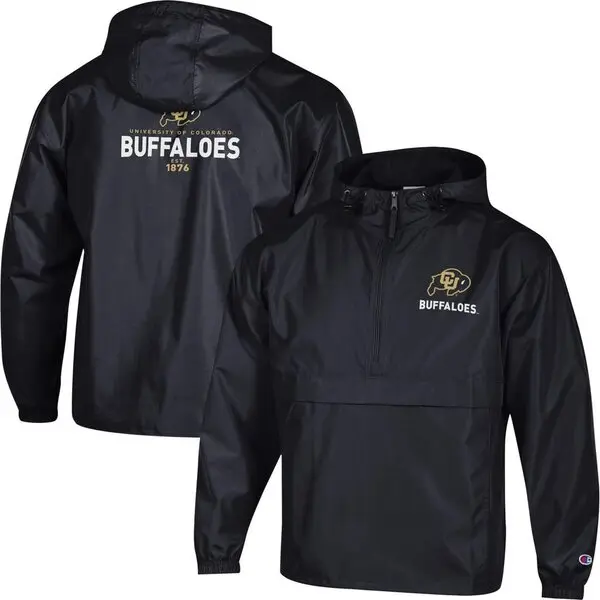 Champion Colorado Buffaloes Delay Packable Half-zip Jacket - Black
