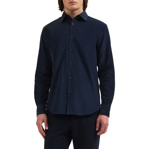 Bugatchi Alvin Shaped Fit Print Corduroy Button-up Shirt