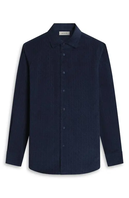 Bugatchi Alvin Shaped Fit Print Corduroy Button-up Shirt