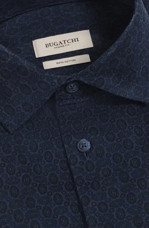 Bugatchi Alvin Shaped Fit Print Corduroy Button-up Shirt
