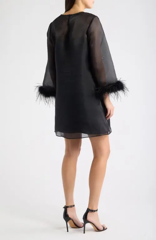 Julia Jordan Feather Cuff Mini Shift Dress