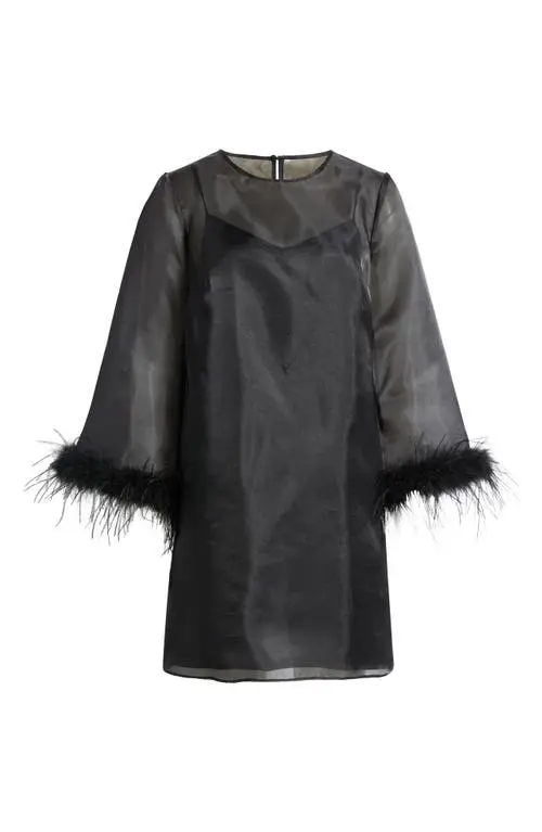 Julia Jordan Feather Cuff Mini Shift Dress