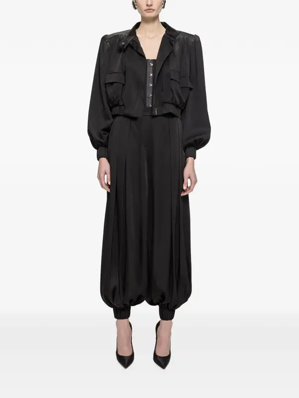 NISSA Oversized Cropped Viscose Jacket