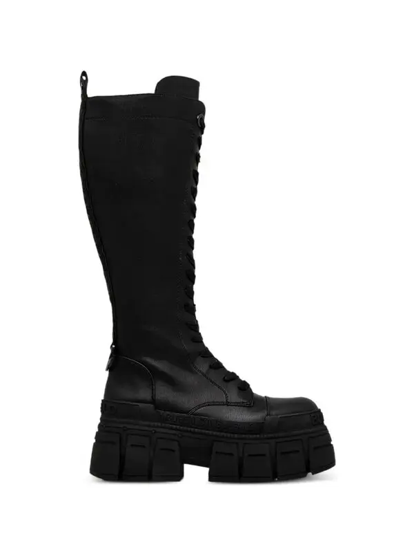 BUFFALO Gospher Lace-up Platform Boots - Black
