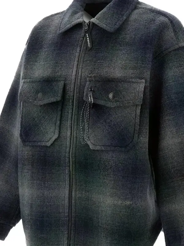AND WANDER Plaid-pattern Zip-up Jacket