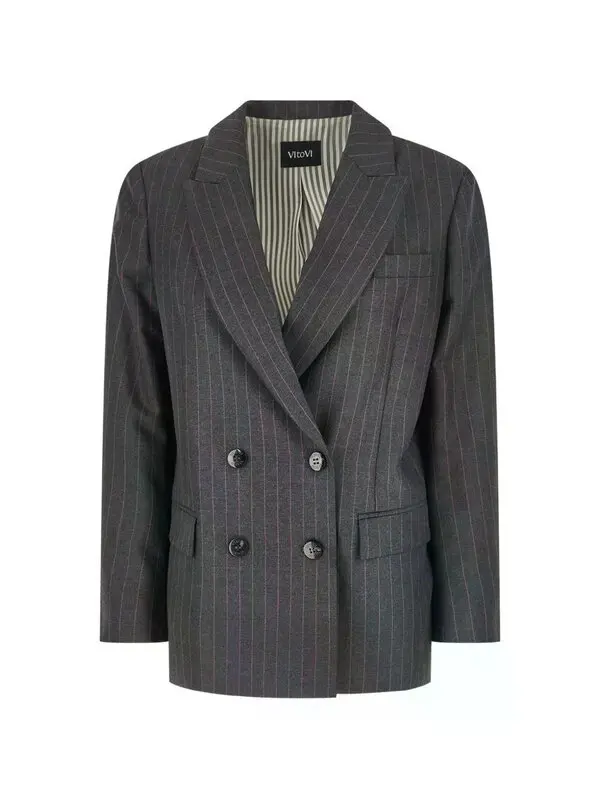 VITOVI Pinstripe Double-breasted Blazer