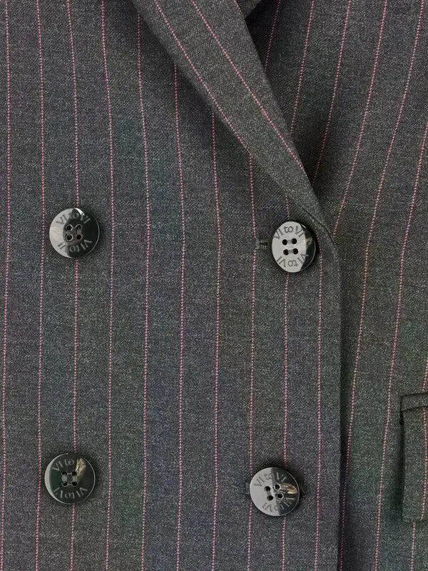 VITOVI Pinstripe Double-breasted Blazer