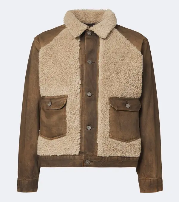 Ralph Lauren Shearling-trimmed Denim Jacket - Brown