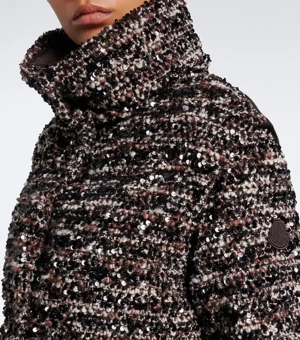 Moncler Poetique Sequined Bouclé Down Jacket