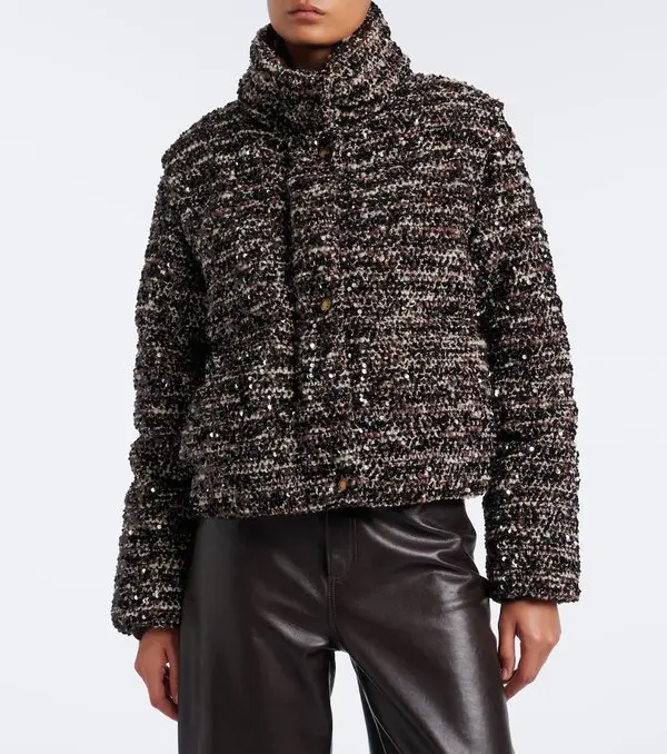 Moncler Poetique Sequined Bouclé Down Jacket